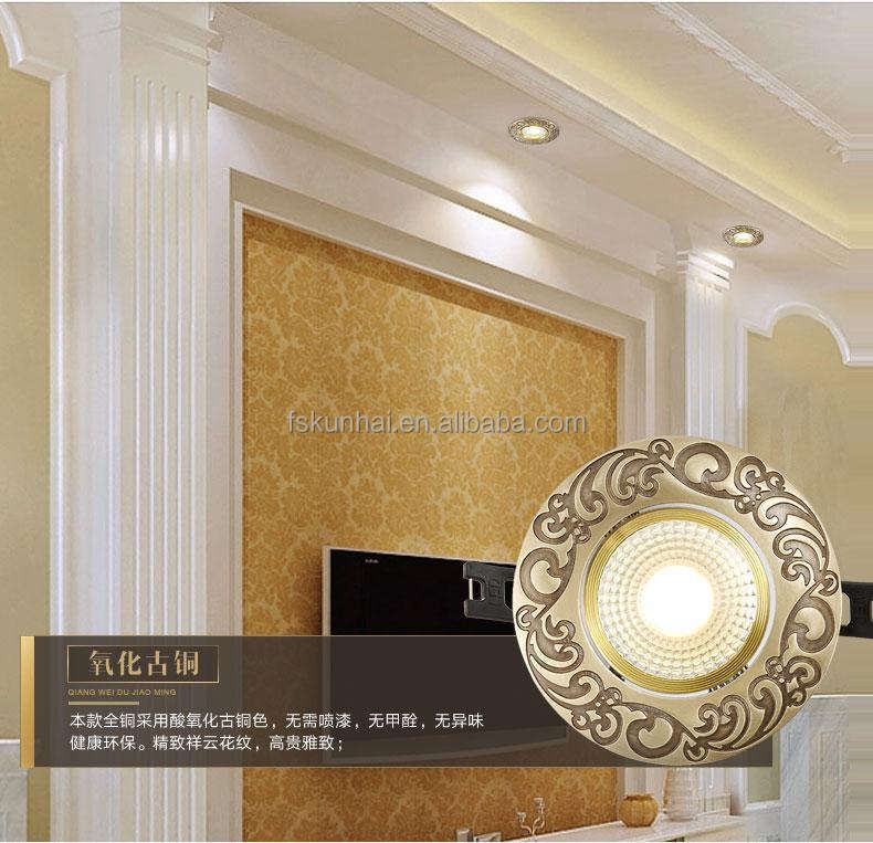 European LED Recessed Pin Light – Embedded Copper Spotlight with Dimmi ...