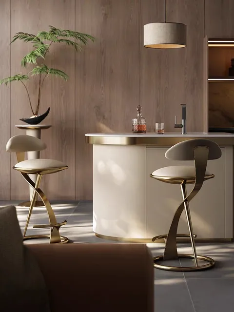 Luxury Italian Art Stool Bar Chair Stainless steel Brass color – La Moderno