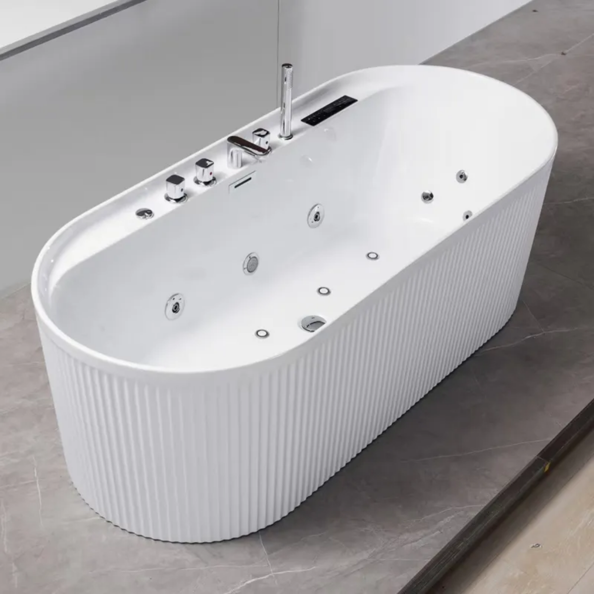 Whirlpool Jacuzzi Single White Bathtub with Air Jet Massage With Fauce ...