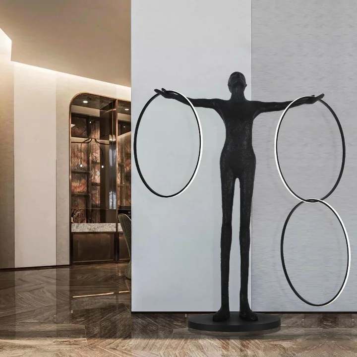 Luxury Humanoid Art Statue Floor Lamp Modern Creative Standing Light f ...