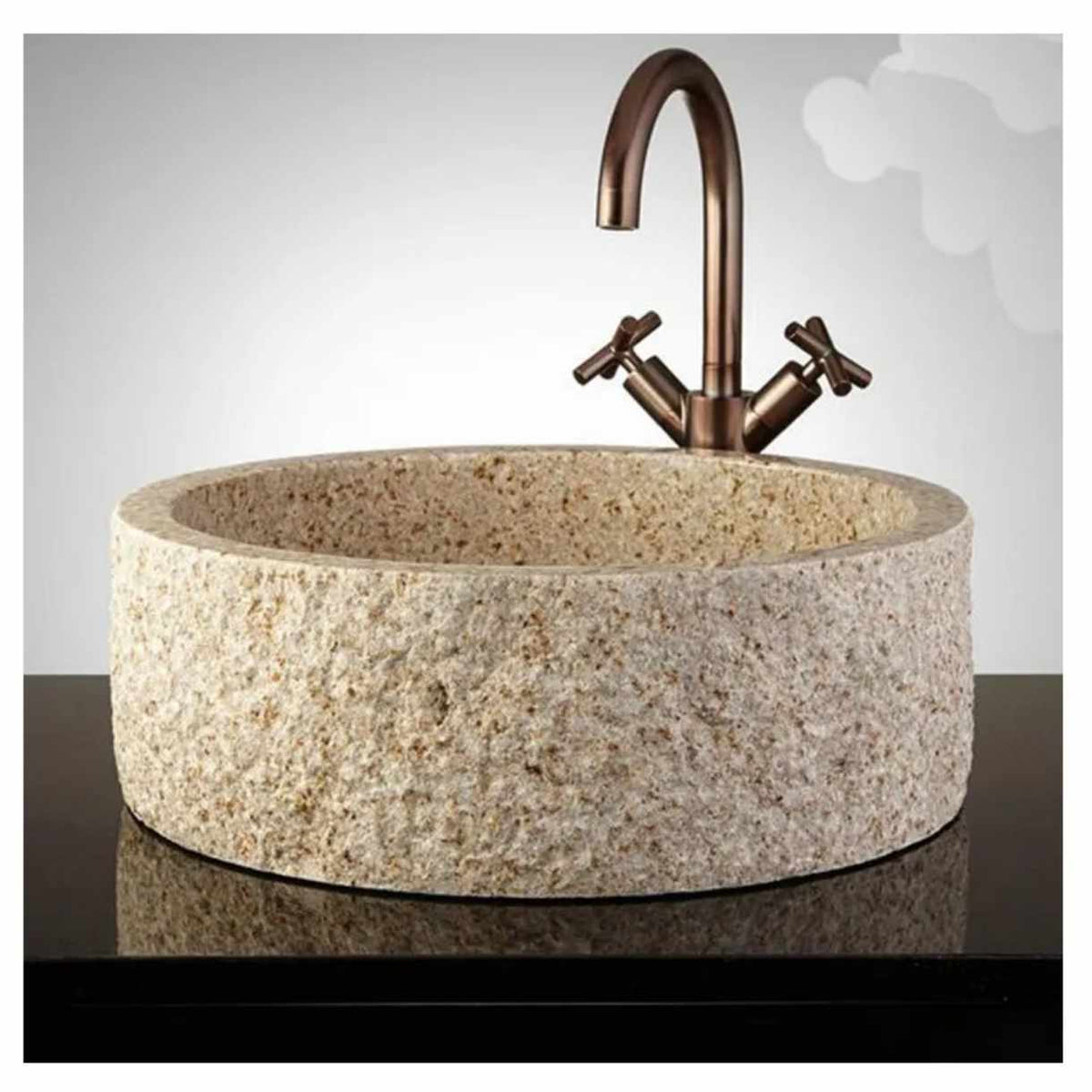 Natural Granite Stone Kitchen Sink – Marble Vessel Basin for Modern Ki ...