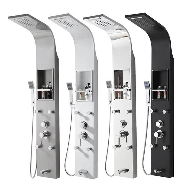 Shower Wall Bathroom Panel 304 Stainless Shower Panel with Shelf – La ...