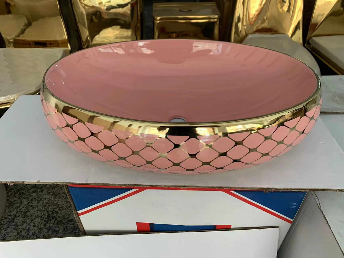 Pink Wash Basin Bathroom Container Sink Wash Art Basin – La Moderno