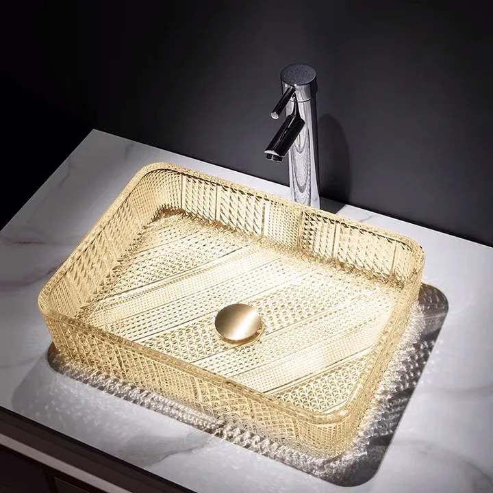 Tempered Glass Luxury Modern Yellow Wash Basin – La Moderno