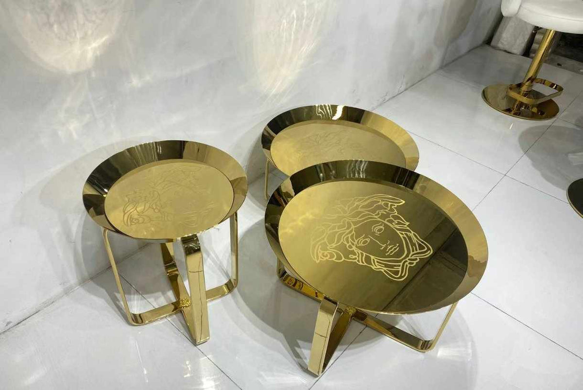 Electro Plated Pure Gold Medusa Versace Coffee Table – La Moderno