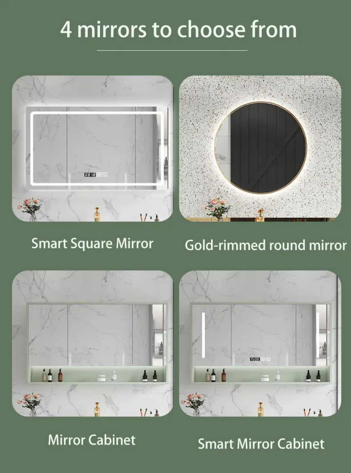 Minimalist Wash Basin Cabinet Custom Mirror Shape and Size Set – La Moderno