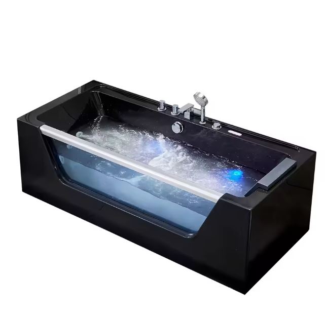 Single Seater Luxury Black Glass Acrylic Jacuzzi – La Moderno