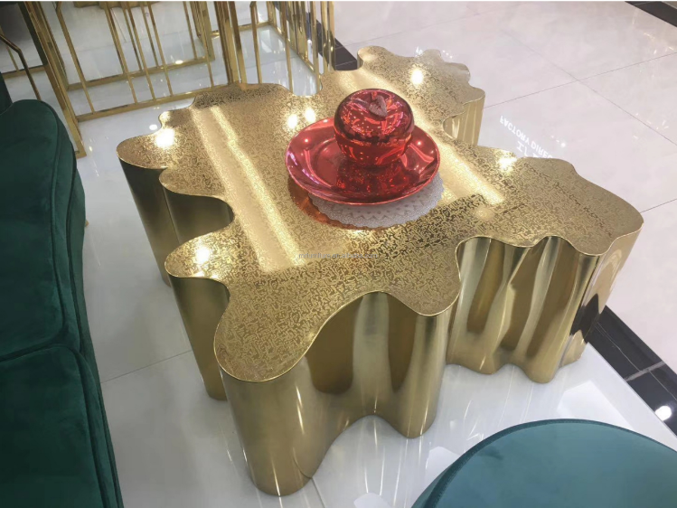 Modern Unique Design Tree Root Luxury Stump Golden Stainless Steel Cof ...