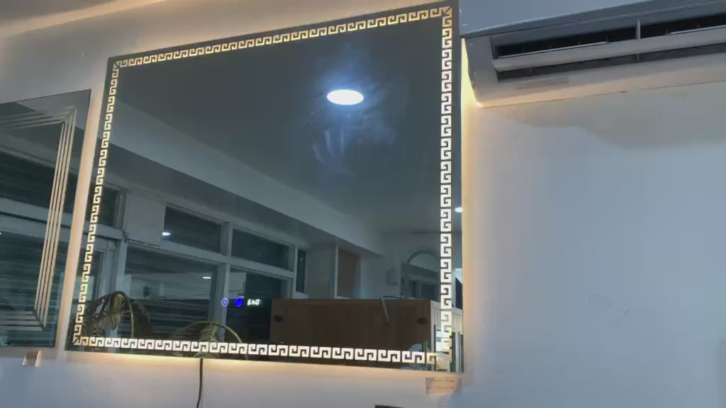 Tricolor LED Smart Square Versace Mirror with Anti-Fog – La Moderno