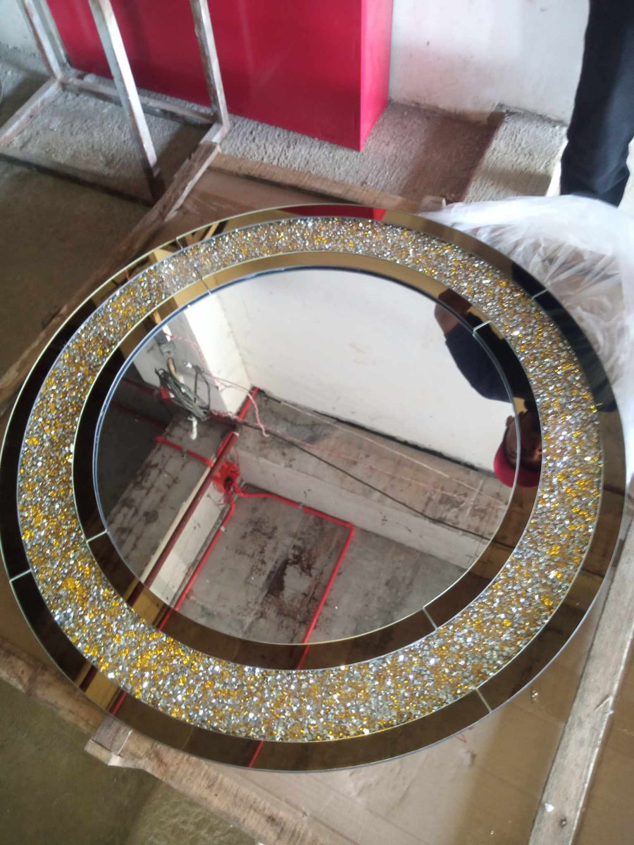 Round Gold Mirror Glass Gold 90cm,80cm,100cm – La Moderno