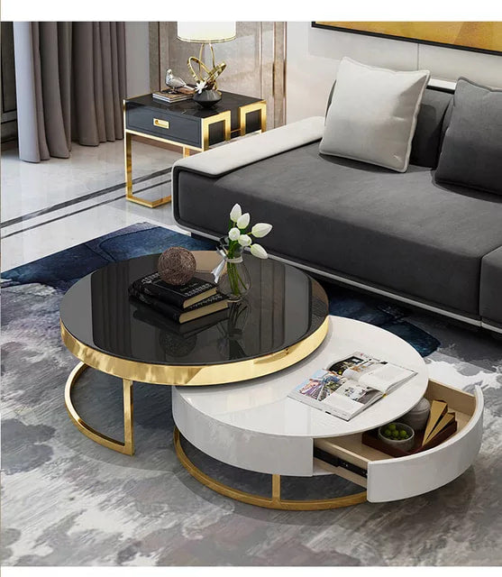 Modern Retractable Center Table Stainless Steel with Drawer – La Moderno