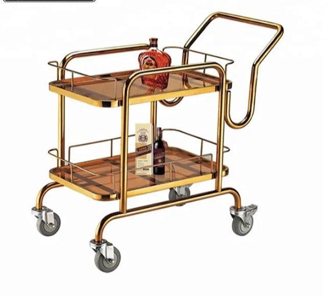 Luxury Gold Wine, Tea, Food Trolley – La Moderno