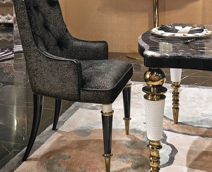 Dining Room Light Luxury Dark Solid Wood Leg Dining Chair Modern Hotel ...
