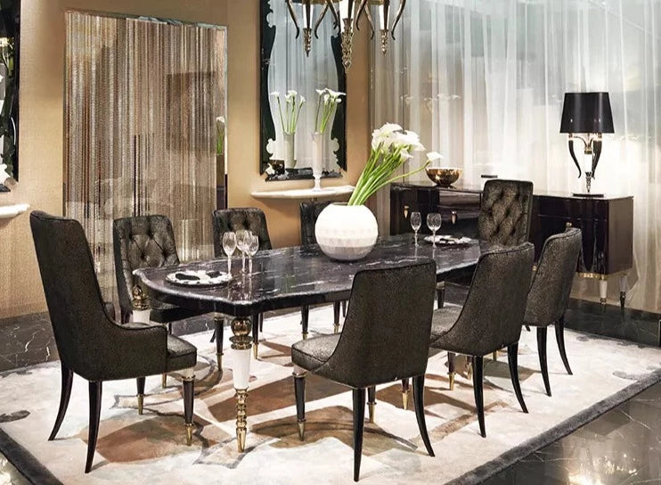 Dining Room Light Luxury Dark Solid Wood Leg Dining Chair Modern Hotel ...