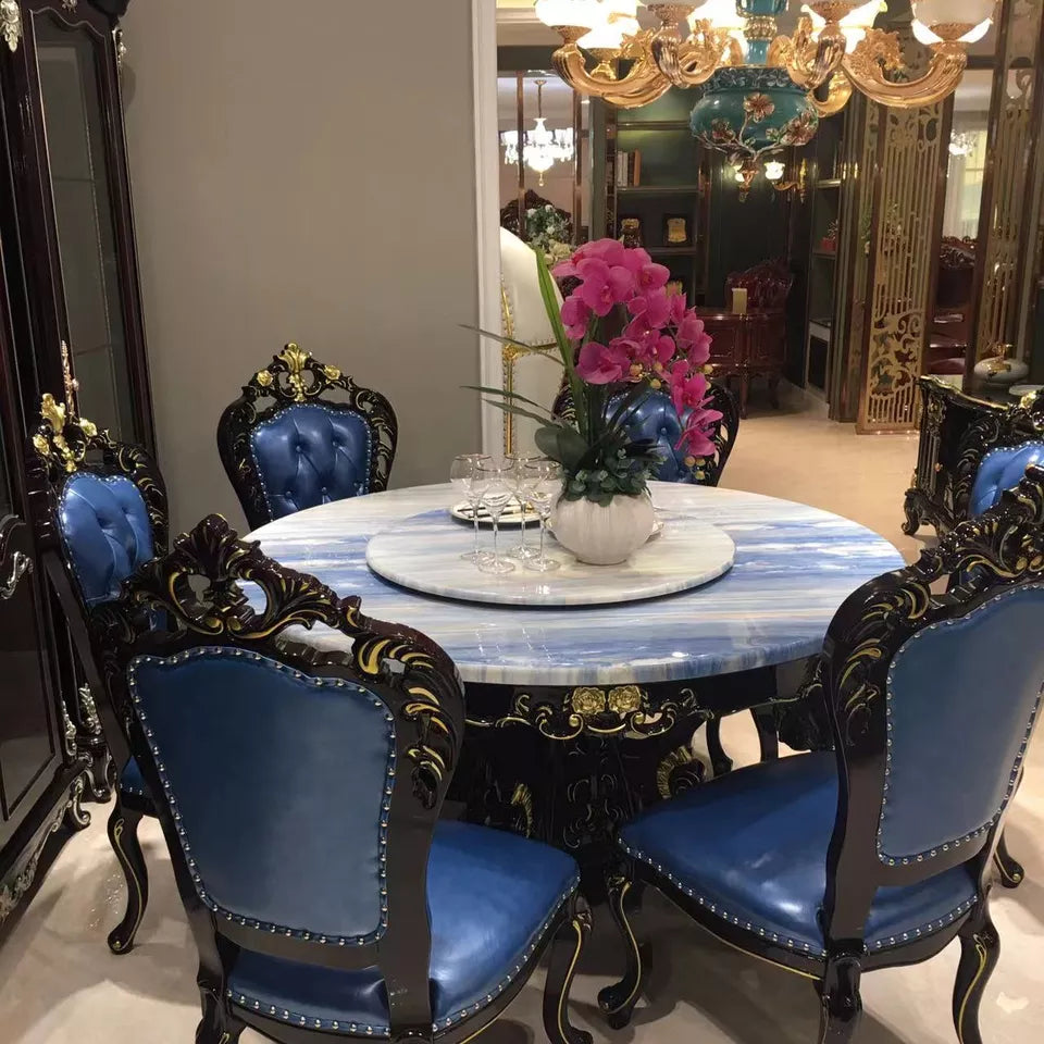 Italian style dining room furniture round dining table – La Moderno