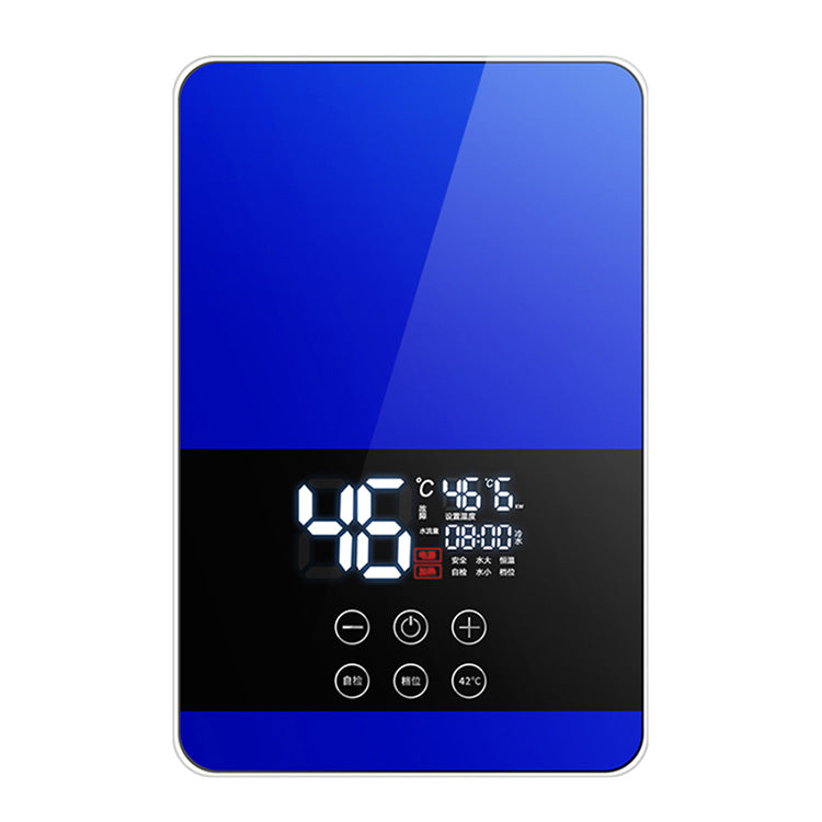 Blue Remote Control LED Temperature Display Instant Electric Tankless ...