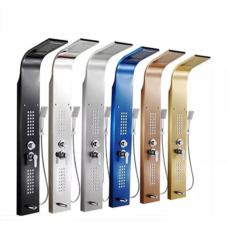 Shower Panel Tower with Heater Bathroom Parts Sets System Golden Wall ...