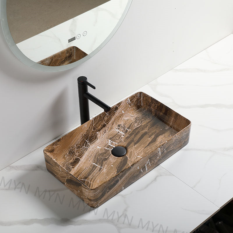 marble vanity ceramic natural marble vessel hand wash basin – La Moderno