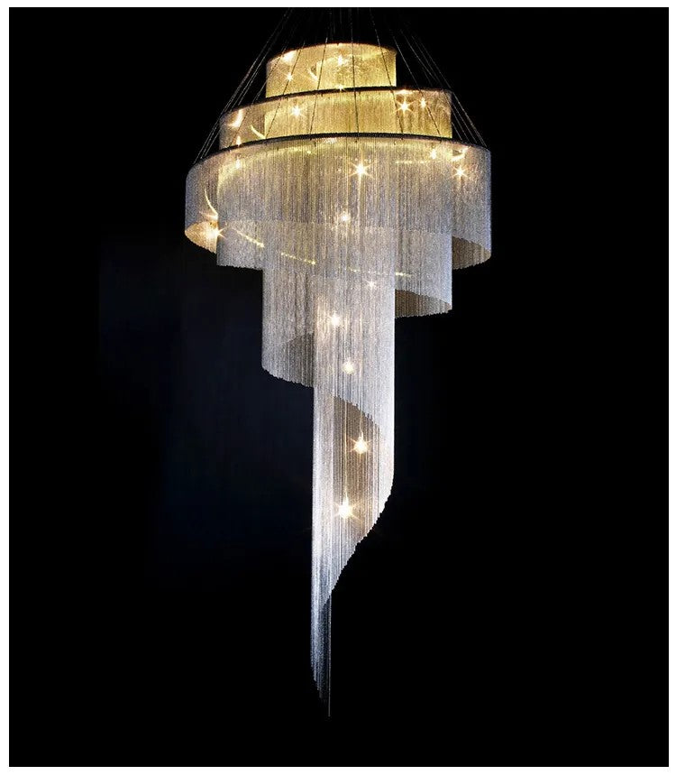 Large Living Room Villa Exhibition Hall Golden Ceiling Crystal Chandel ...