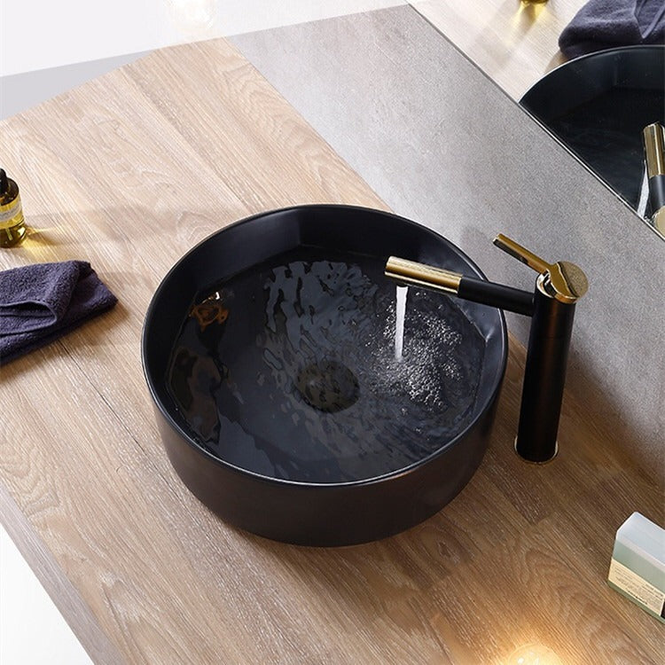 Round Matte Black Wash Basink Sink for Bathroom – La Moderno